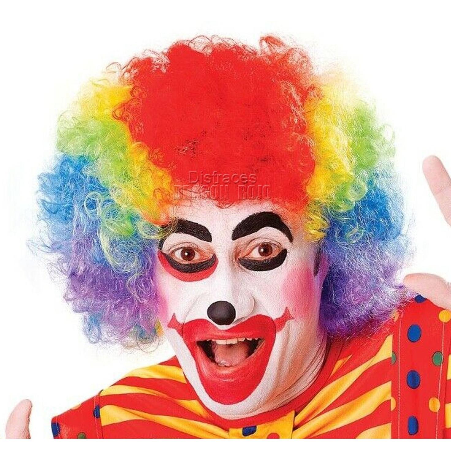 Peluca de payaso afro multicolor – Dragón Rojo